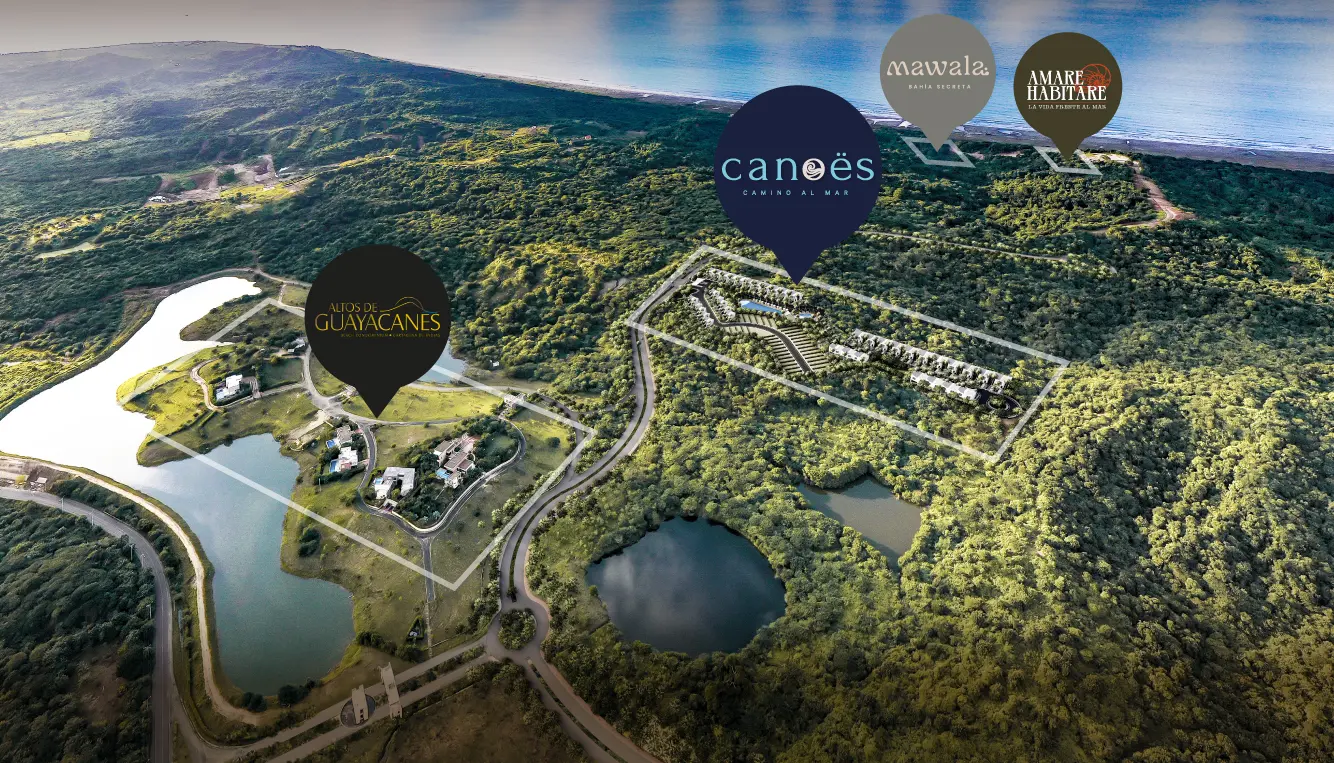 Foto aerea de la ubicación de Canoes